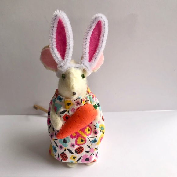Hand Crafted | Holiday | Bunny Ears Mouse Handsewn Felt Carrot Art Doll ...